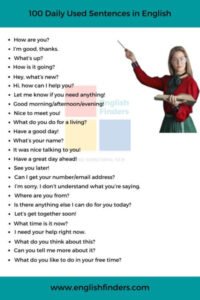 100 English Sentences Used In Daily Life | English Finders
